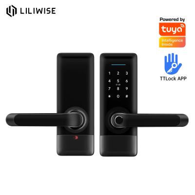 China Custom WiFi Smart Digital Door Lock with Fingerprint & Card Access - 195×72×24mm Aluminum Alloy - 1 Year Battery Life for sale