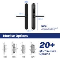 China 304 Stainless Steel Smart Fingerprint Door Lock 38mm Width WiFi APP Control for sale