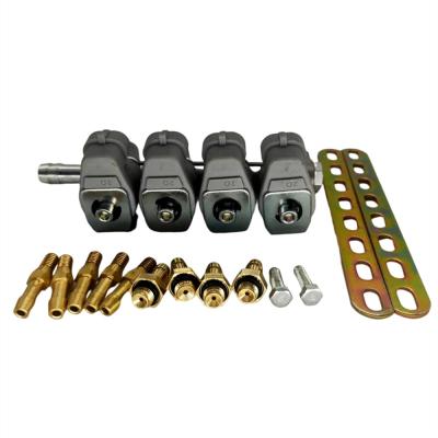 China Sequential Injection CNG Injector Rail Kit with 2 Ohm Resistance and Aluminium Material for LPG Conversion for sale