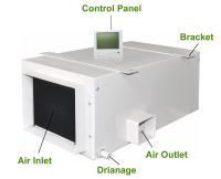 China 26L/D Ceiling Mounted Dehumidifier Desiccant Dehumidifier for Indoor Garage for sale