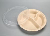 China Clear disposable biodegradable pet fast food tray clamshell container white round bowl for sale