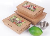 China Eco Friendly Disposable Kraft Paper Salad Bowl 500ml 1000ml Food Container with Lid for sale