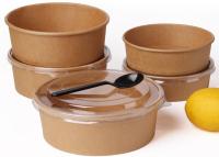 China Disposable Kraft Paper Soup Bowls 500ml 1000ml Biodegradable Hot Soup Cups with Lids for sale