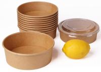China Kraft Paper Disposable Bowls 500ml to 1300ml Microwave Safe Takeaway Soup Bowls with Lids for sale