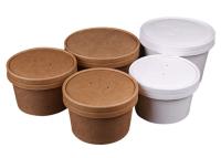 China Disposable Kraft Paper Soup Bowls 8oz to 32oz Biodegradable Takeaway Food Containers for sale