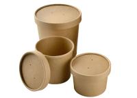 China Disposable Kraft Paper Soup Bowls 8oz to 32oz Biodegradable Takeaway Food Containers for sale