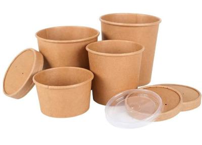 China Disposable Kraft Paper Soup Bowls 8oz to 32oz Biodegradable Takeaway Food Containers for sale