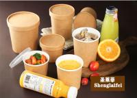 China Biodegradable Kraft Paper Soup Bowl 8oz to 32oz Disposable Takeaway Salad Container for sale