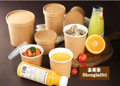 China Biodegradable Kraft Paper Soup Bowl 8oz to 32oz Disposable Takeaway Salad Container for sale