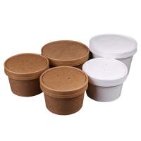 China FDA Food Grade 12 oz Custom Printed Disposable Ice Cream Paper Gelato Cups with Lid Spoon for sale