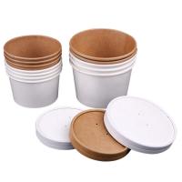 China FDA Food Grade 12 oz Custom Printed Disposable Ice Cream Paper Gelato Cups with Lid Spoon for sale