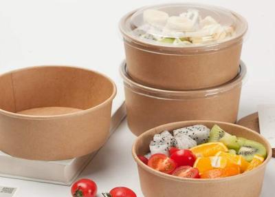 China Kraft Paper Disposable Bowls 500ml to 1300ml Microwave Safe Takeaway Soup Bowls with Lids for sale
