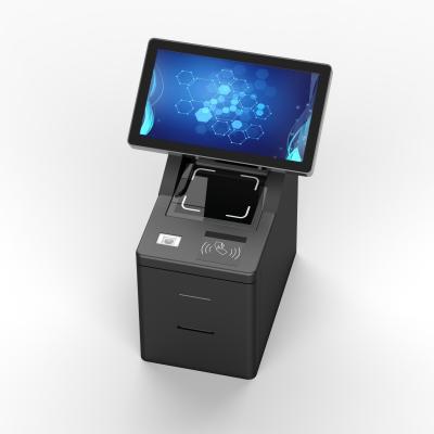 China Hotel Self Service 65W Check In Kiosk with MIC Key Card Dispenser 19 Inch Touchscreen for sale