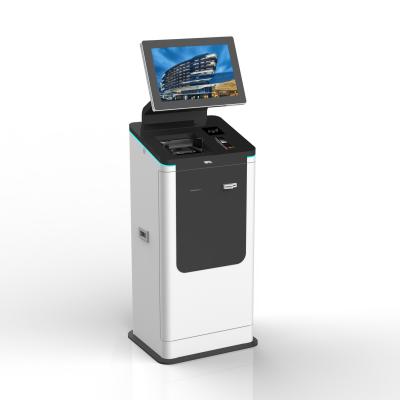 China 21.5 Inch Hotel Self Service Kiosk with Passport Scanner and Room Key Dispenser for sale