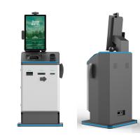 China Freestanding Hotel Check In Kiosk 19 Inch Touch Screen with Passport Scanner and Key Card Encoder for sale