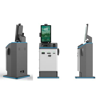 China Hotel Self Service Check In Kiosk 19 Inch Capacitive Touch Screen with Passport Scanner for sale