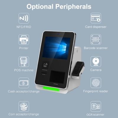 China Self Service Check In Kiosk 15 Inch Touch Screen Hotel Payment Terminal AC 110-240V for sale