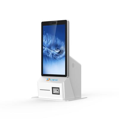 China Desktop Restaurant Hotel Self Ordering Kiosk With Touch Screen Receipt Printer for sale
