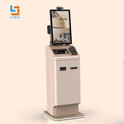 China Self Service Kiosk with 15-32 Inch Touch Screen QR Code Scanner for Hotel Check In for sale
