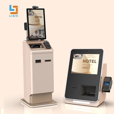 China Hotel Self Service Kiosk 15-32in Touch Screen with Camera and Card Recycler for sale