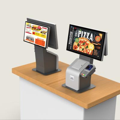China 24 Inch Touch Screen Self Service Ordering Kiosk with Intel Core i3 and 80mm Thermal Printer for sale
