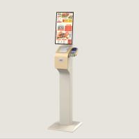 China 15.6 Inch Touch Screen Self Service Kiosk with POS Payment QR Scanner for Food Ordering for sale