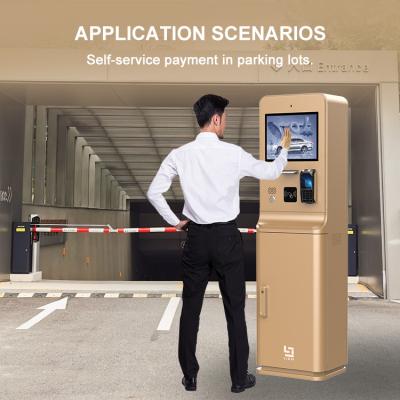 China Outdoor Parking Payment Kiosk with 21.5 Inch HD Touch Screen, Bank Card Reader, QR Scanner and Printer for sale
