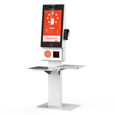 China 21.5 Inch Self Service Ordering Kiosk with Touch Display, Payment Processing and Ticket Printer for Restaurants for sale