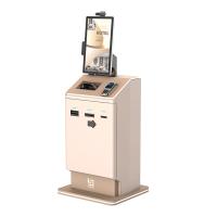 China 21.5 Inch Self Check-in Hotel Kiosk with Key Dispenser and Passport Reader - Windows/Android/Linux Compatible for sale