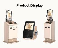 China 21.5 Inch Self Check-in Hotel Kiosk with Key Dispenser and Passport Reader - Windows/Android/Linux Compatible for sale