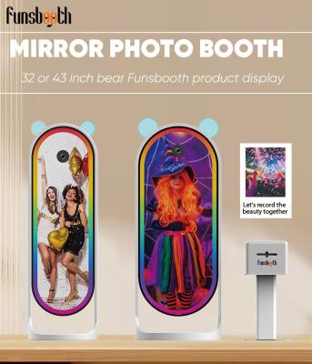 China 43 Inch Interactive Mirror Photo Booth with Built-in Camera and Touch Screen for Weddings and Events for sale
