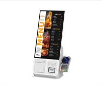 China Self Service POS Kiosk Built In PC with Printer QR Scanner 27-32 Inch Touch Screen for sale