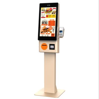 China 23.8 Inch Self Ordering Kiosk with 80mm Thermal Printer and QR Scanner for Restaurant for sale