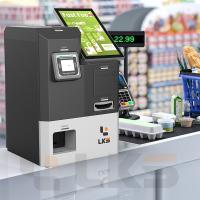 China 10.1 Inch Dual Screen Self Checkout Kiosk with Cash & Coin Handling for Retail and Banking for sale