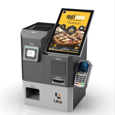 China LKS 15.6 Inch Automatic Cashier Machine with Bill & Coin Recycler - 80 Note Capacity, 1500 Coin Storage for sale
