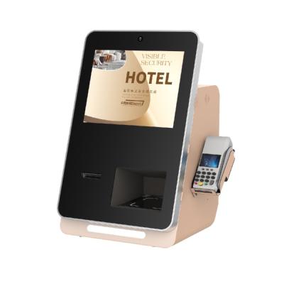China Tabletop Self service kiosk hotel / Airport Check In Kiosk With Passport Scanner Key Card Dispenser And Payment Terminal For Hotel Airport Hospital for sale