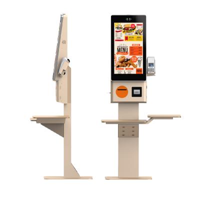 China 23.8inch Touch Screen Display Self Checkout Kiosk Printer Scanner Cashless Payment for sale