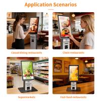 China Desktop Self Service Visitor Registration Kiosk with 21.5 Inch Touch Screen and Thermal Printer for sale