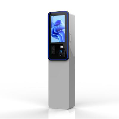 China Outdoor Parking Payment Kiosk 21.5 Inch Touch Screen Cash Coin Acceptor Change Ticket Printer for sale