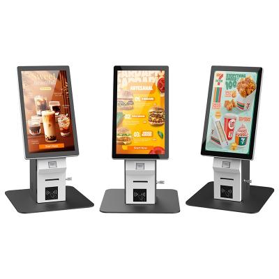 China Self Ordering Kiosk 23.8 Inch Touch Display 80mm Thermal Printer QR Scanner Payment Kiosk for sale
