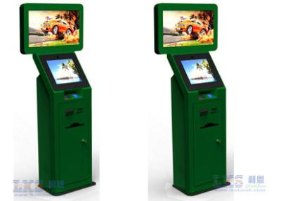 China Dual Screen Ticket Dispenser Kiosk 17 inch Self Service Terminal with Barcode Scanner for sale