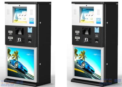 China Smart Card Reader PMS System Ticket Dispenser Kiosk with 17 Inch Touch Screen and Thermal Printer for sale