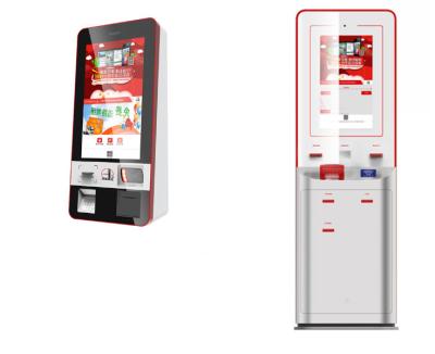 China 17 Inch Touch Screen Self Service Payment Kiosk with Industrious PC and 21 Inch Advertising Display for sale