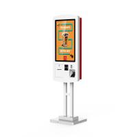 China Self Ordering Kiosk with 21.5/23.8/27 Inch Touch Screen, 450 Nits Brightness and Cashless Payment Terminal for sale