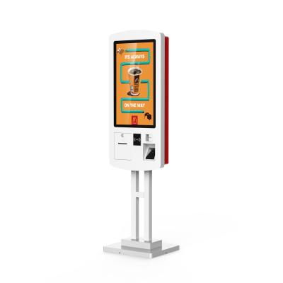 China Self Ordering Kiosk with 21.5/23.8/27 Inch Touch Screen, 450 Nits Brightness and Cashless Payment Terminal for sale
