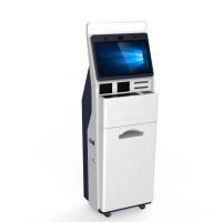 China 19 Inch Hotel Check In Kiosk with Passport Scanner and Key Card Dispenser 200 Cards for sale