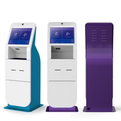 China 19 Inch Hotel Check In Kiosk with Passport Scanner and Key Card Dispenser for sale