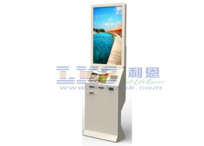 China Dual Screen Self Checkin Kiosk with Industrial Fanless PC 17 inch Touch Screen for sale