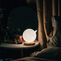 China Dimmable Daylight Therapy Lamp with 2700K-6000K Color Temperature and Remote Control Moon Shaped Light for sale