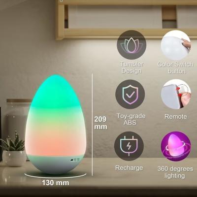 China Wobbler Egg Mood Lamp with 34 Lighting Modes Cordless Rechargeable 2700K Warm White Decorative LED Lamp for sale
